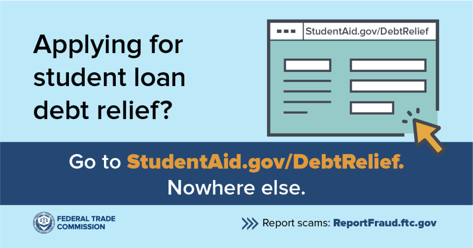 Now that the student loan debt relief application is open, spot the ... Now that the student loan debt relief application is open, spot the ...